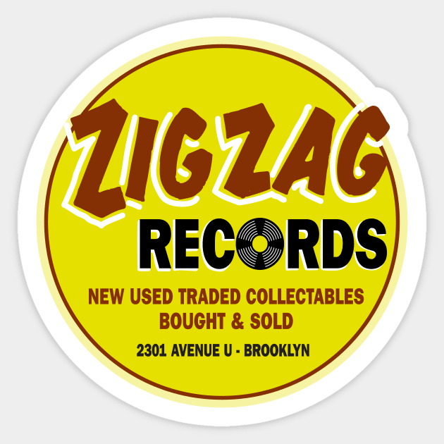 Zig Zag Records, Brooklyn - Record Store - Sticker | TeePublic